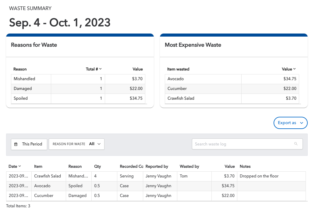 Waste Log - Track Your Waste – MarginEdge